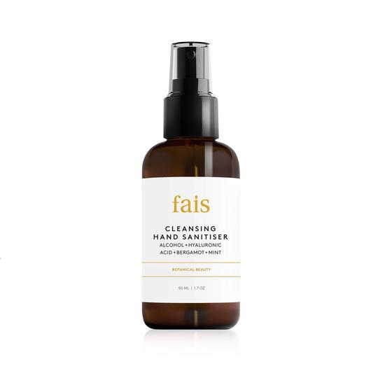 Fais Cleansing Hand Sanitiser Alcohol + Hyaluronic Acid + Bergamot + Mint