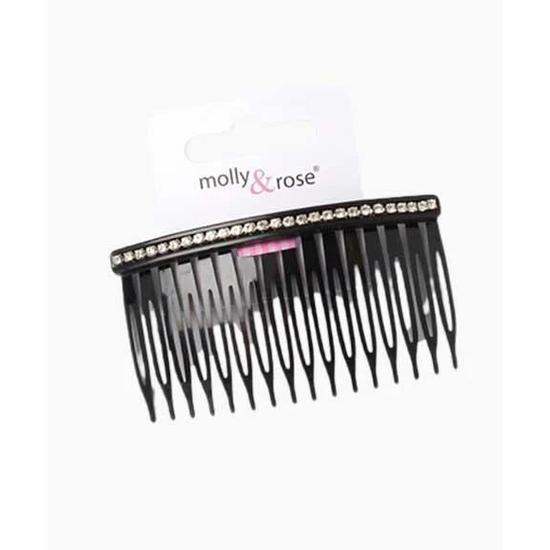 Molly And Rose Black Side Comb With Diamante Stones 8341