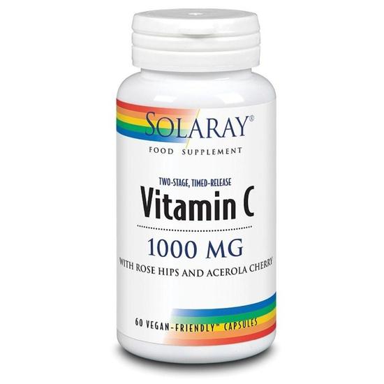 Solaray Vitamin C Two Stage Time Release 1000mg Capsules | Cosmetify