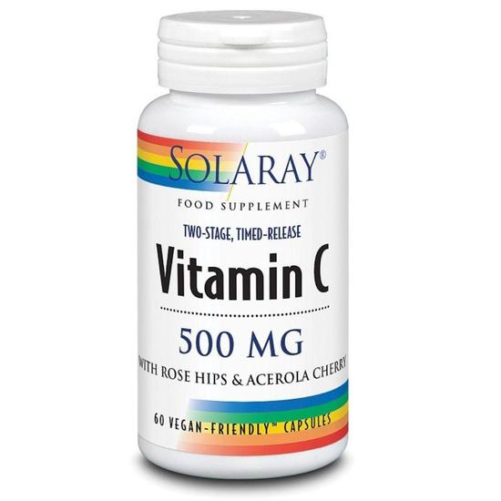 Solaray Vitamin C Two Stage Time Release 1000mg Capsules | Cosmetify