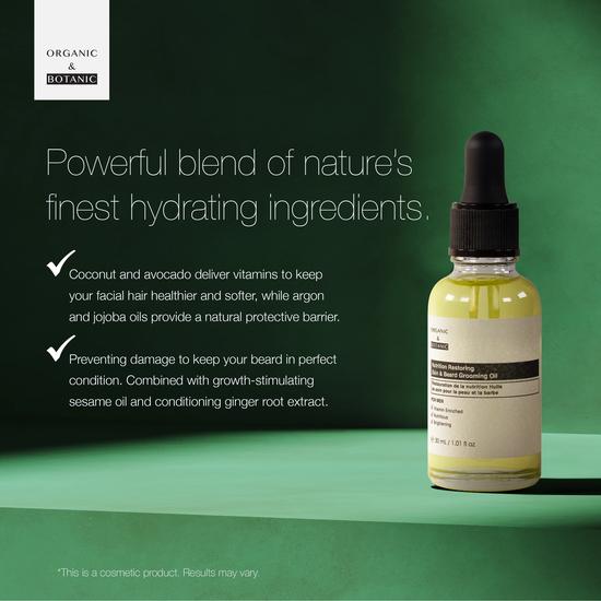 Organic And Botanic Nutrition Restoring Skin And Beard Grooming Oil
