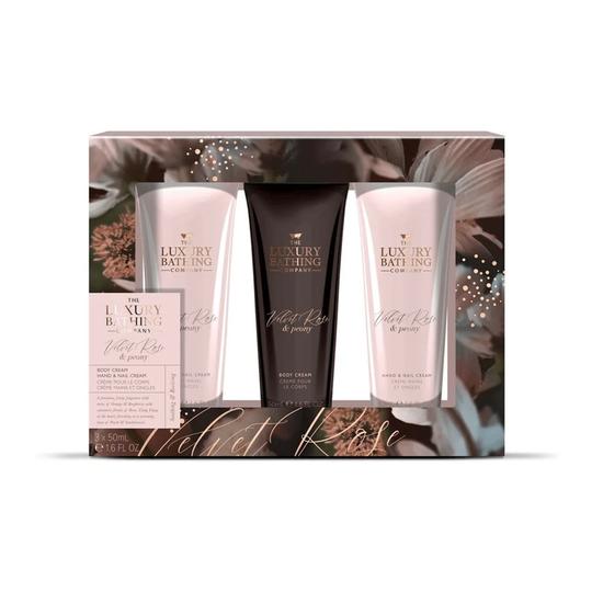 The Luxury Bathing Company Velvet Rose & Peony Tempting Trio Gift Set
